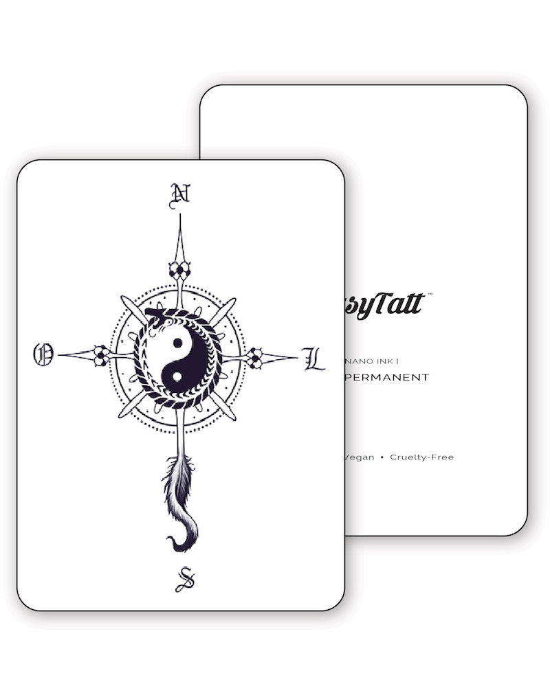 Ying Yang Compass Semi Permanent Tattoo Easytatt™