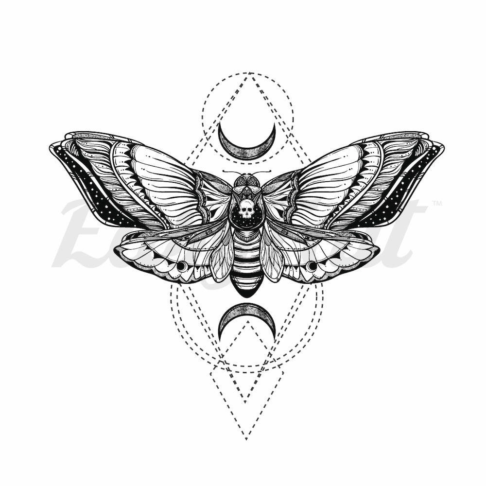 Abstract Death Moth Temporary Tattoo | EasyTatt™