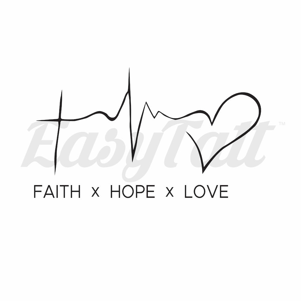Faith Hope Love Heartbeat Tattoo Faith Hope Love Heartbeat" Art Print