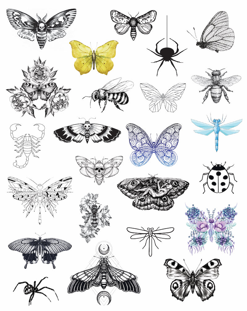 Interesting Insects Temporary Tattoos | EasyTatt™