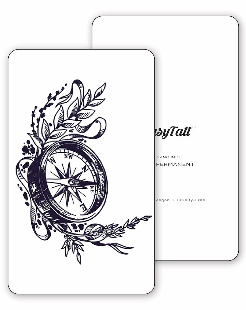 Lost Compass Semi-Permanent Tattoo | EasyTatt™