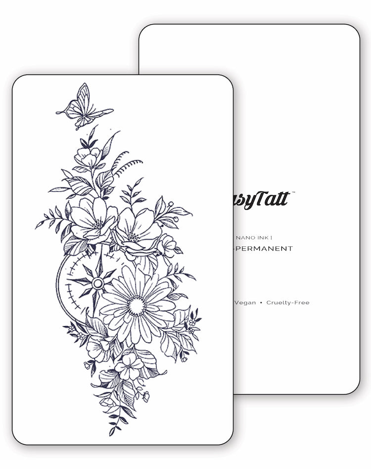 Lost Compass Semi-Permanent Tattoo | EasyTatt™