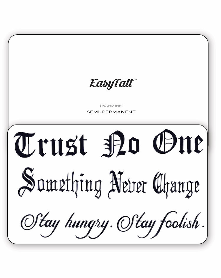 Trust No One Semi-Permanent Tattoo | EasyTatt™