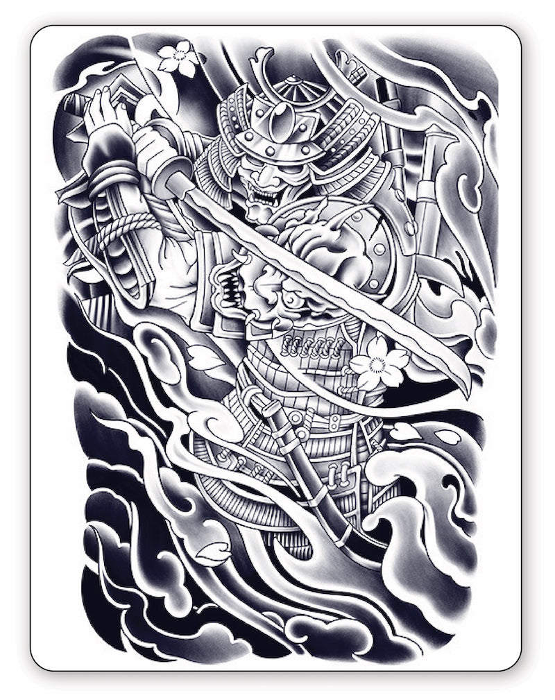 Samurai Warrior Semi-Permanent Tattoo | EasyTatt™