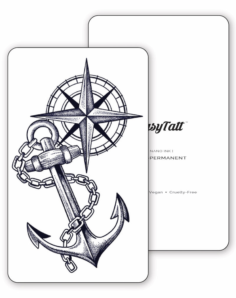 Anchor Compass Semi-Permanent Tattoo | EasyTatt™