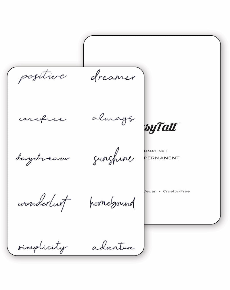 Cursive Reminders Semi-Permanent Tattoo | EasyTatt™