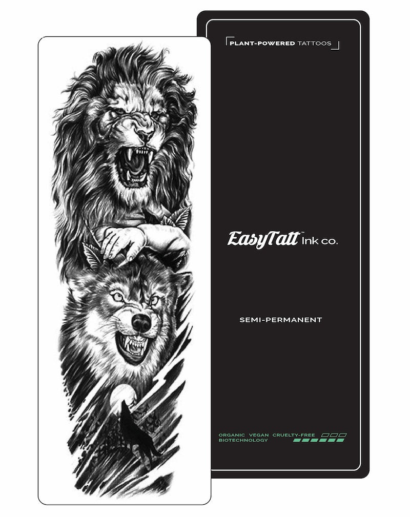 Fierce Instinct Semi-Permanent Tattoo Sleeve | EasyTatt™