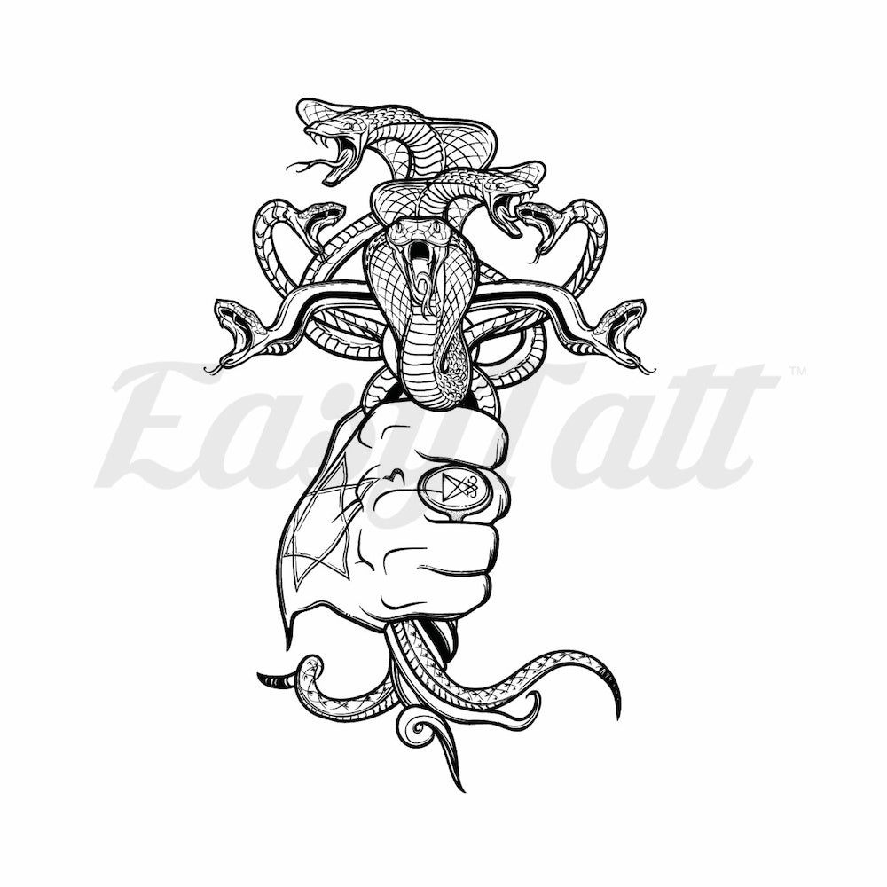 Snake Hand Temporary Tattoo | EasyTatt™