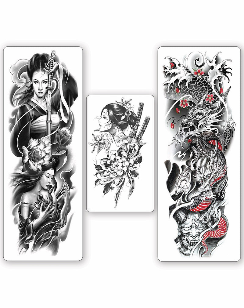 (Half Sleeve + Full Sleeves Pack) Japanese - Temporary Tattoos – EasyTatt
