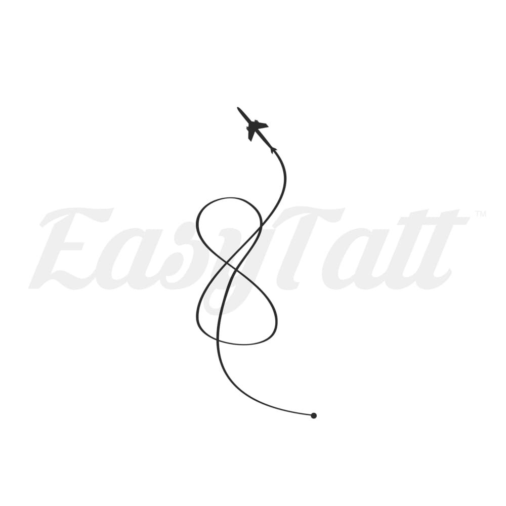 Airplane Flight Infinity Temporary Tattoo | EasyTatt™