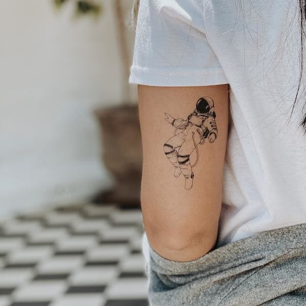 Astronaut Outline Tattoo