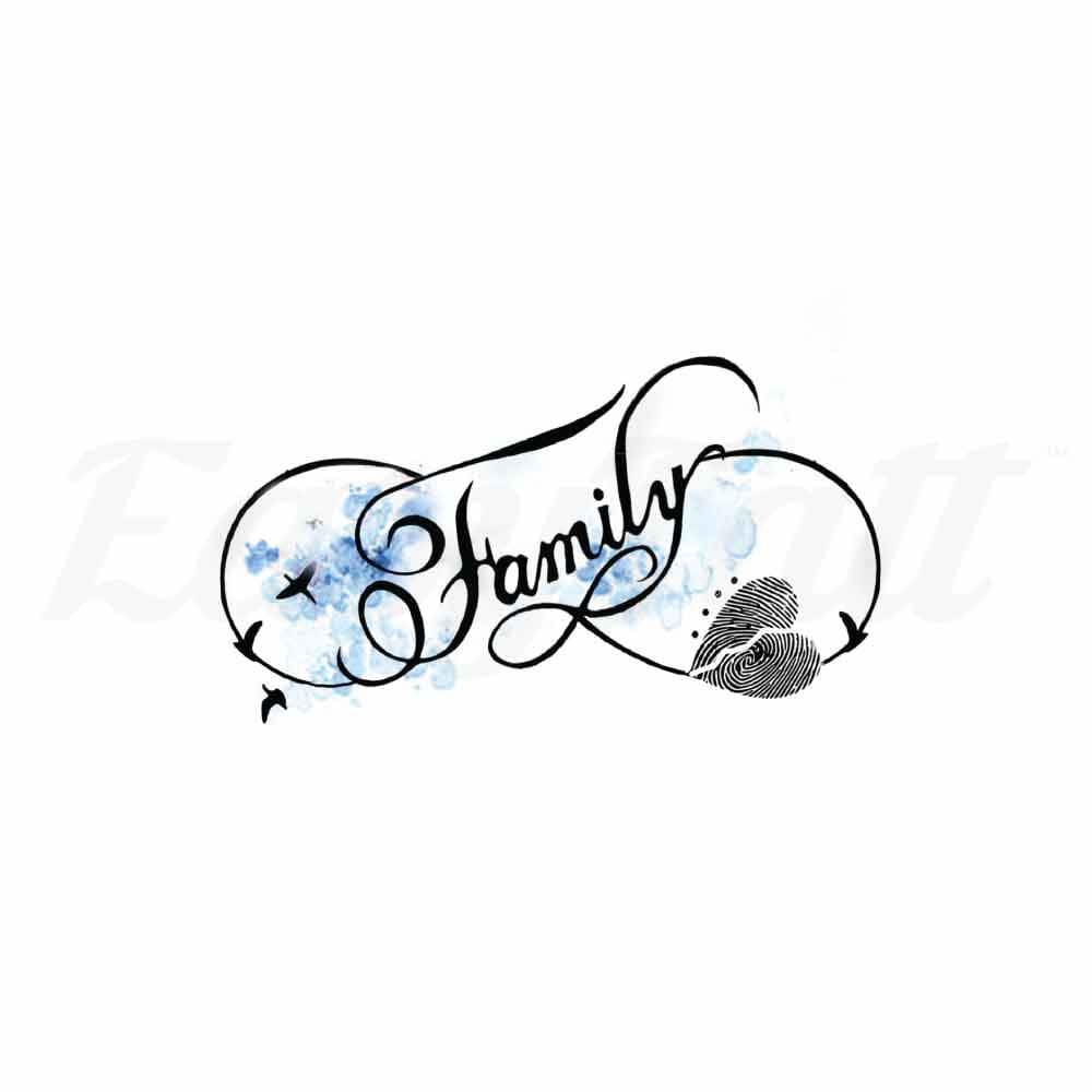 Family Infinity Symbol - By Jen Temporary Tattoo | EasyTatt™