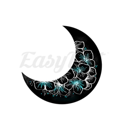 Floral Moon Crest - By Jen Temporary Tattoo | EasyTatt™