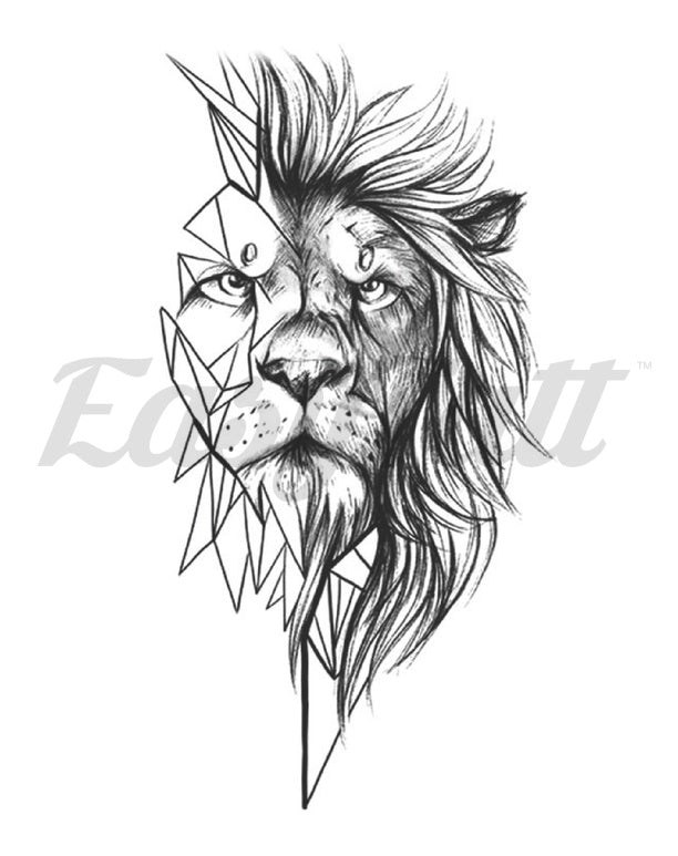 Geometric Lion Coloring Page Geometric Lion Stock Illustrations