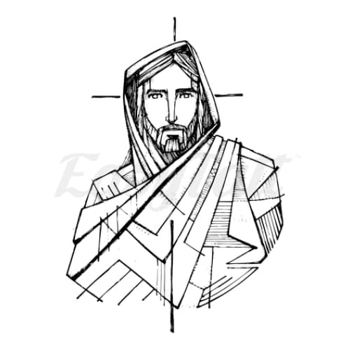 Jesus Geometric Temporary Tattoo | EasyTatt™