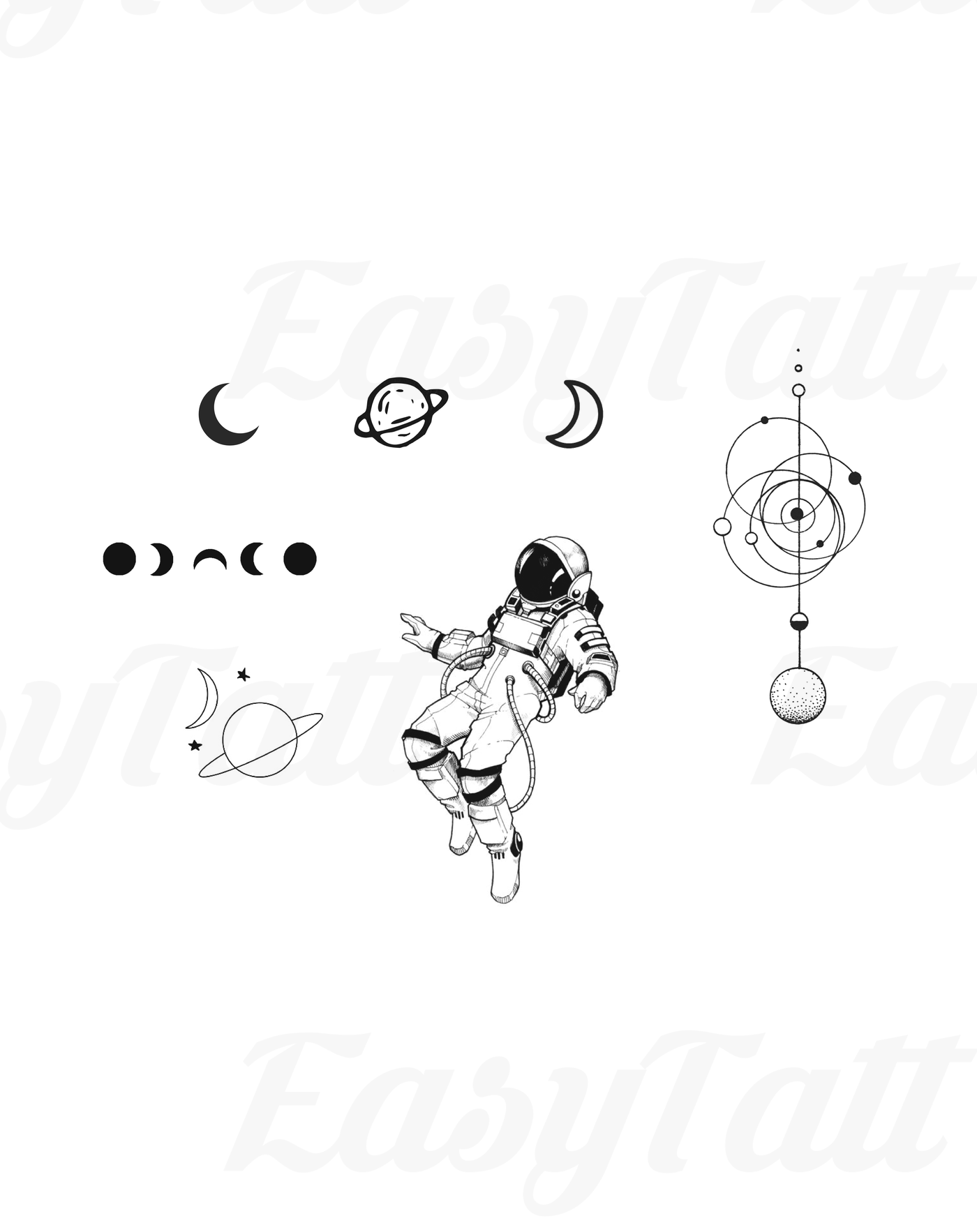 Spaced Out Temporary Tattoo | EasyTatt™