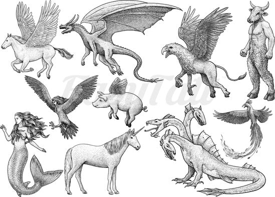 Mythical Creatures Temporary Tattoo | EasyTatt™